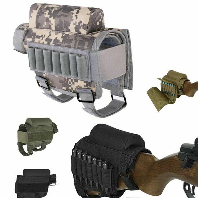 TACTICAL SHELL CARTRIDGE Holder Buttstock Ammo Pouch Shotgun Rifle ...
