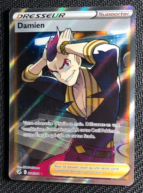 CARTE POKÉMON DAMIEN 264/264 Dresseur Full art - Poing de Fusion EB08 ...