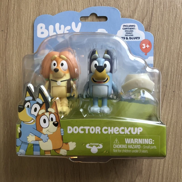 BLUEY DOCTOR CHECKUP Playset, Indy School Friend Figures Afghan Hound ...
