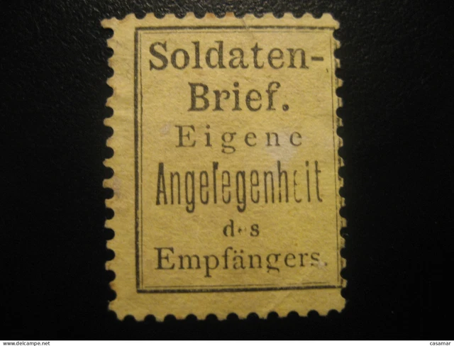SOLDATENBRIEF EIGENE SOLDIER WW1 WWI Poster Stamp Vignette Germany ...
