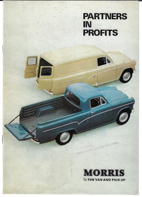 MORRIS HALF TON Van & Pick Up 1971-72 UK Market Sales Brochure Austin ...