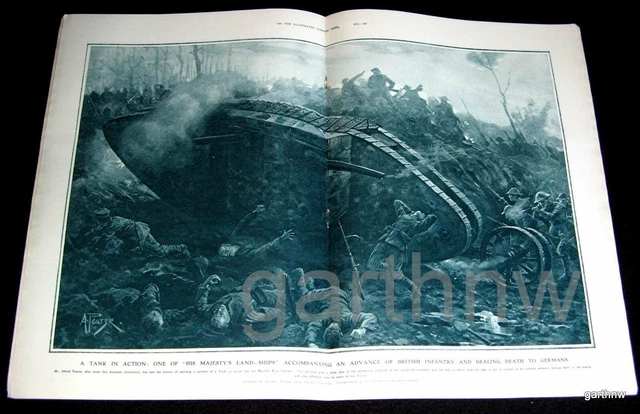 FIRST BRITISH TANKS In Battle 1916 World War I Art & Pictorial ...