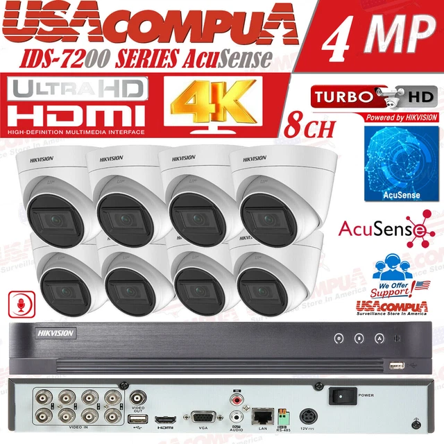 HIKVISION 4K Security Camera System CCTV Kit 8CH Turbo HD TURRET 5MP W ...
