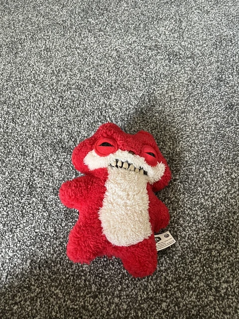 FUGGLER SKETCHY SQUIRREL Red Furry 9" Soft Toy Plush Funy Ugly Monster ...