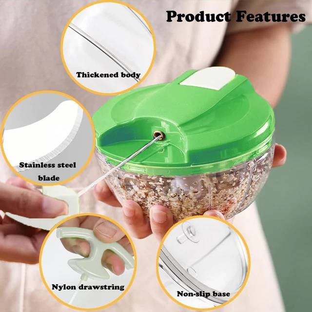 MULTI-FUNCTION MANUAL FOOD Chopper,Manual Food Processor Vegetable ...