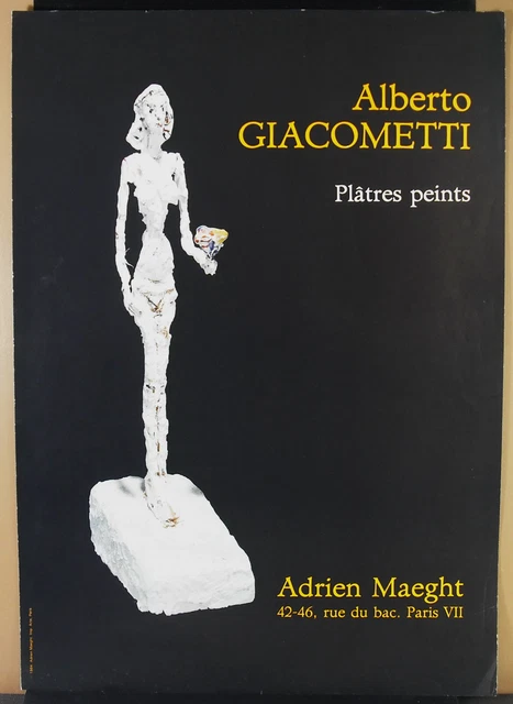 AFFICHE EXPOSITION ALBERTO GIACOMETTI 1901-1966 plâtre peint Adrien ...