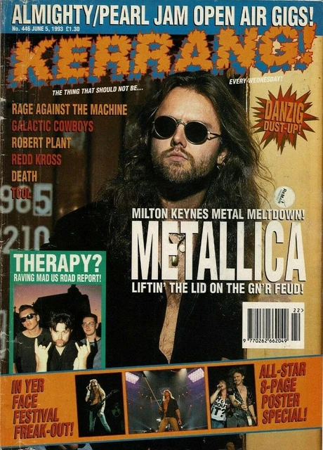 KERRANG MAGAZINE 1993 Metallica Joe Elliott of Def Leppard Danzig ...