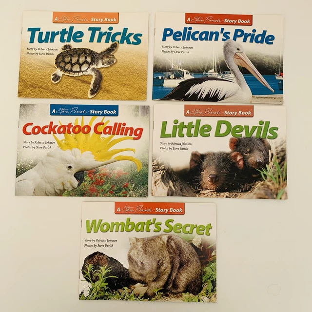 5 STEVE PARISH Australian Animal Paperback Books Pelican Wombat Turtle ...