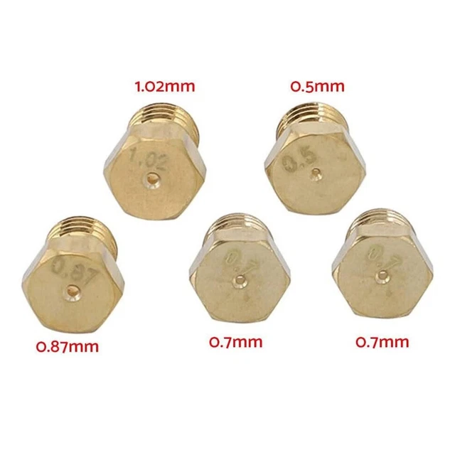 LPG GAS JET Set 5pcs Burner Nozzles Sizes from 0 5mm to 1 02mm ...