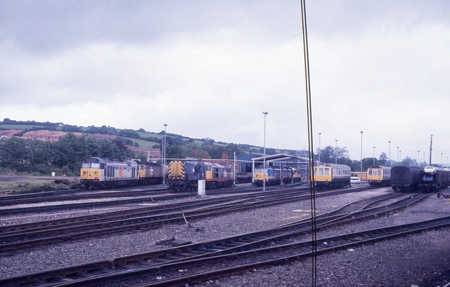 ORIGINAL SLIDE . BR Class 50 Diesel 50149 + Class 47, 31. 08 . Exeter ...