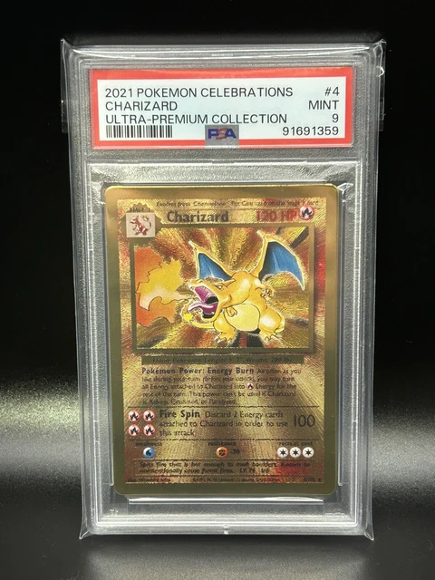 CHARIZARD GOLD METAL Pokemon Card Celebrations Promo UPC 4/102 PSA 9 ...