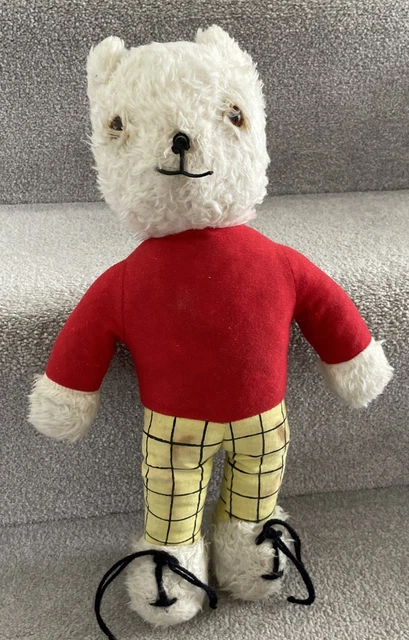 WELL LOVED ANTIQUE Vintage Plush Pedigree Rupert The Bear Teddy Bear W ...