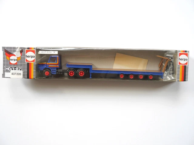 TIEFLADER-SZ ZM SCANIA Hauber 142 E w/Lowbed Loader, Herpa 837220 in 1: ...