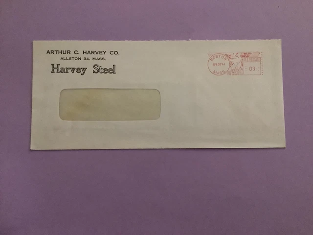 U.S. ARTHUR C Harvey Co Steel 1946 Pre Paid Stamp Cover R50697 £8.40 ...
