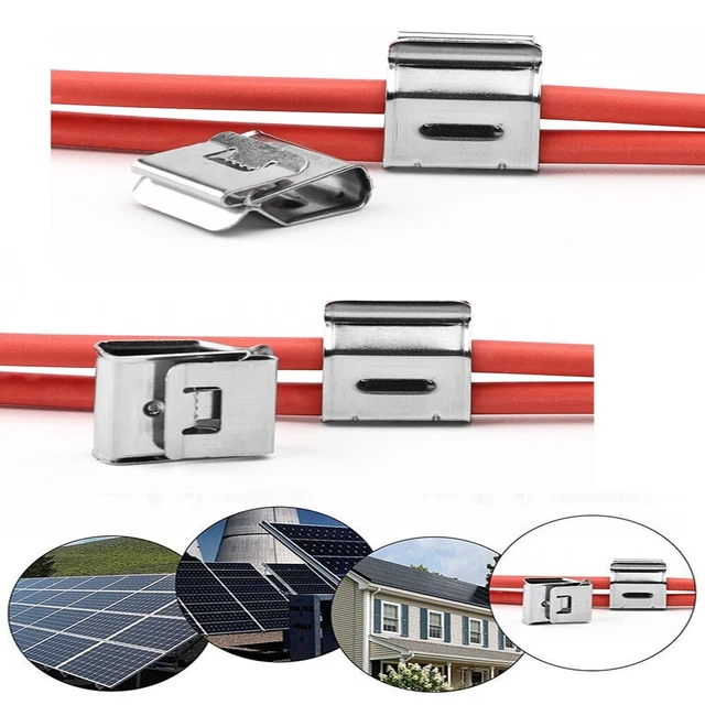 OUTDOOR PV WIRE Clips Accommodates 2 Wires Cable Clamps Wire Clamp PV ...