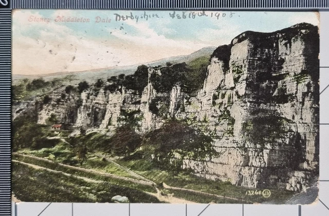 ANCIENNE CARTE POSTALE 1908 Derbyshire Stoney Middleton Dale EUR 12,68 ...