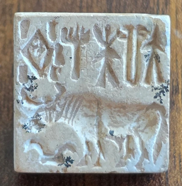 GENUINE INDUS VALLEY Cow/Bull Seal, Mohenjo-Daro, Harappa, Steatite ...