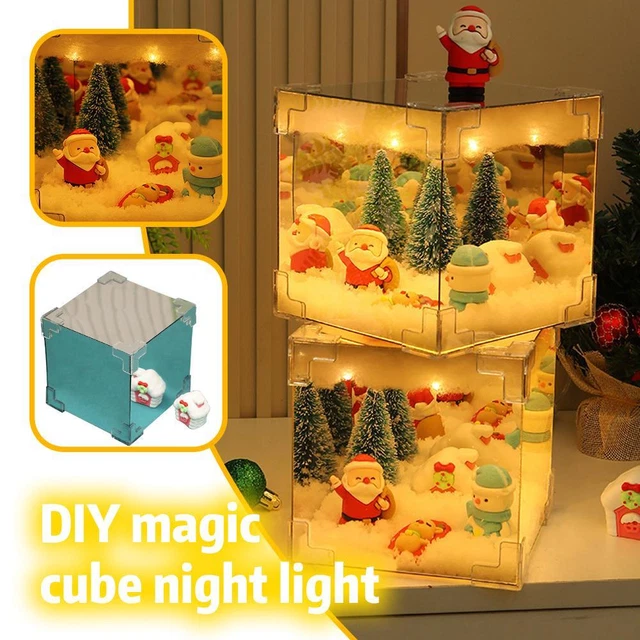 DIY CUBE MIRROR Lamp, Handmade DIY Magic Cube Mirror Night Light ...