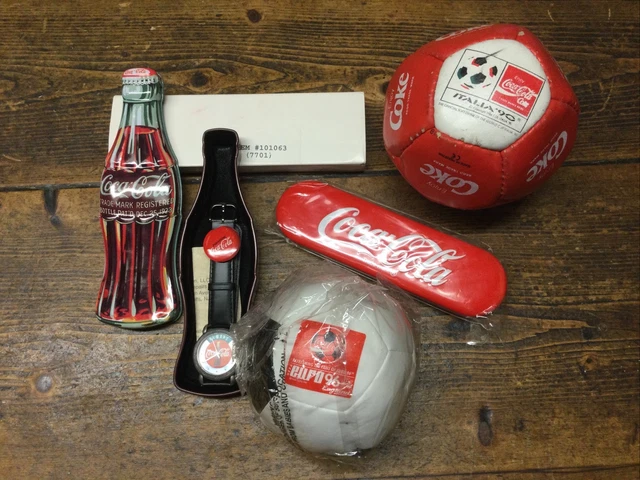 COCA COLA BUNDLE Including Watch, Euro 96, Italia 90 mini Footballs ...