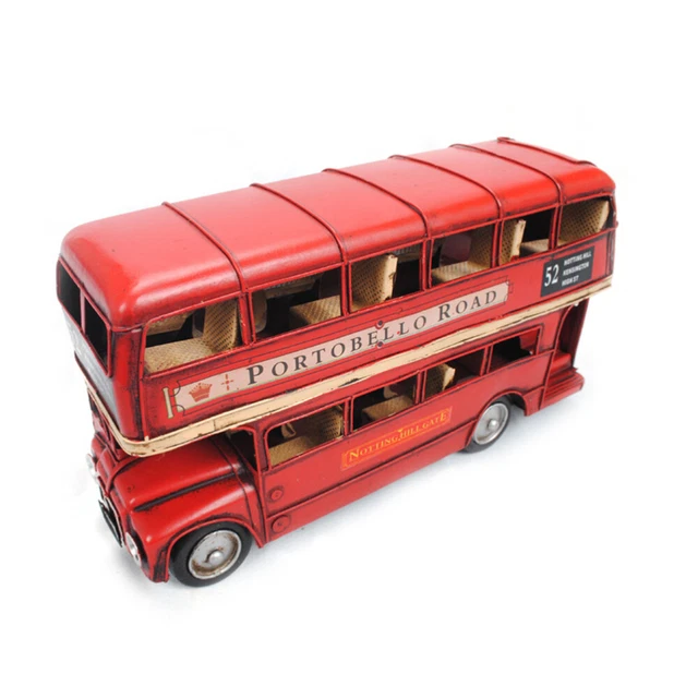 RED LONDON DOUBLE-DECKER Bus Model Bus Craft Iron Art Craft Creative ...