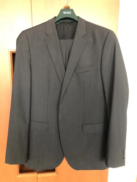 HUGO BOSS HERREN Anzug 106 Schwarz/Grau Einreiher Zweiknopf The James3 ...
