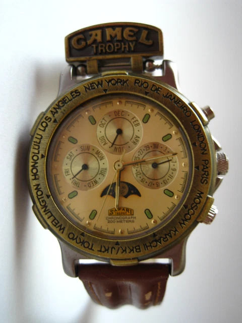 ORIGINAL CAMEL TROPHY Safari Chronograph Uhr Mondphase Armbanduhr watch ...