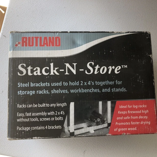 RUTLAND STACK N Store Black Steel Log Rack Brackets to hold 2x4s Pack ...