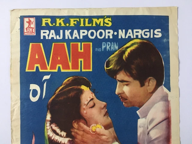 1953 BOLLYWOOD POSTER Aah Movie Raj Kapoor Nargis 50.8cm x 76.2cm ...