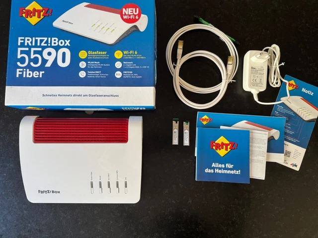 AVM FRITZ!BOX 5590 Glasfaser Fiber Router WiFi 6 Dual Band AON GPON XGS ...