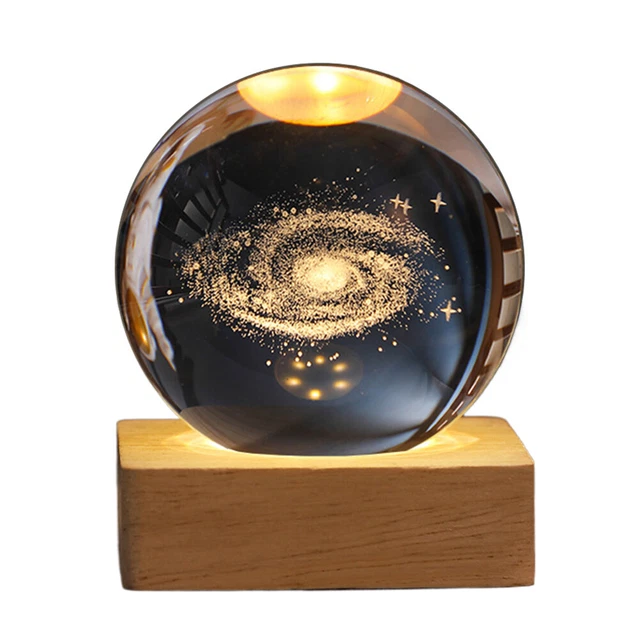 3D ENGRAVED CRYSTAL Ball Lamps Standing Lighted Crystal Ball for ...