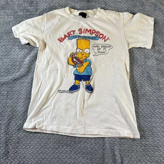 SIMPSONS BART SIMPSON Underachiever T-Shirt Youth Size L White Vintage ...