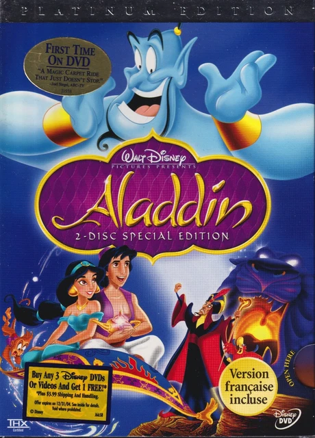 ALADDIN ( DVD, 2004, 2-Disc PLATINUM Special Edition ) DISNEY 1992 ...