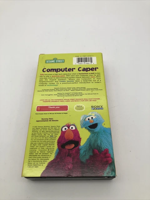 SESAME STREET COMPUTER Caper VHS Tape 2002 & Bonus Episode Of Elmo’s ...