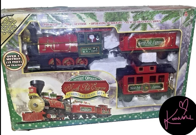 EZTEC NORTH POLE Express Christmas Train Set 22 Pce Battery Op. Plays ...
