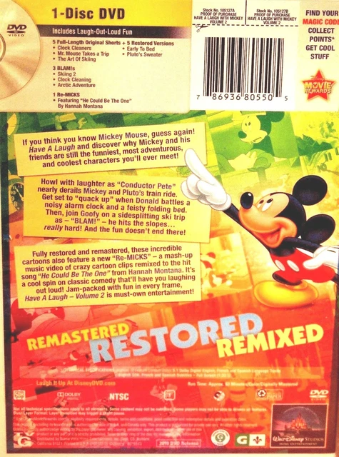 DISNEY HAVE A Laugh Vol 2 Humor Cartoon DVD Mickey Mouse Goofy Donald ...
