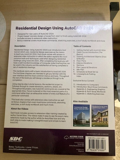 RESIDENTIAL DESIGN USING AutoCAD 2024 by Daniel John Stine Paperback ...