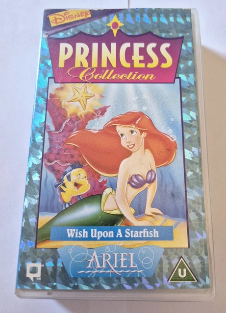 DISNEY PRINCESS COLLECTION Glitter Ariel Little Mermaid VHS Wish Upon a ...