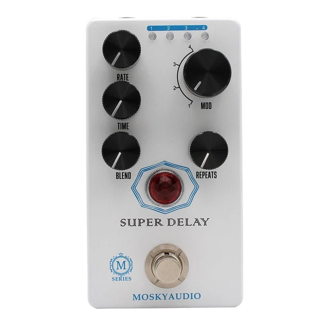 MOSKYAUDIO SUPER DELAY Analog Tape Style Pedal with 4 Modulation ...