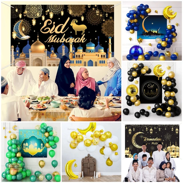 EID HAJJ RAMADAN Mubarak Balloons Arch Kit Foil Balon Muslim Party Moon Decor UK £5.99 - PicClick UK