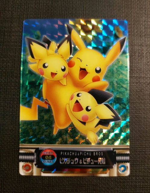 POKEMON ZUKAN JAPANESE Clear PRISM Card Pikachu & Pichu Carddass Bandai ...