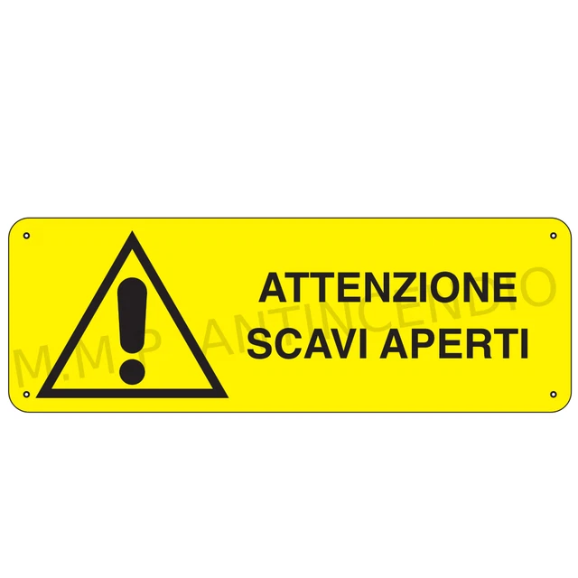 CARTELLO SEGNALETICO ATTENZIONE scavi aperti - Alluminio 500x700 mm EUR ...