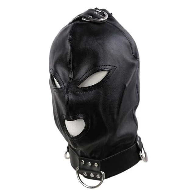 LEATHERS HEAD MASKS Lacing Design Cosplays Head Hood Halloween Costumes ...