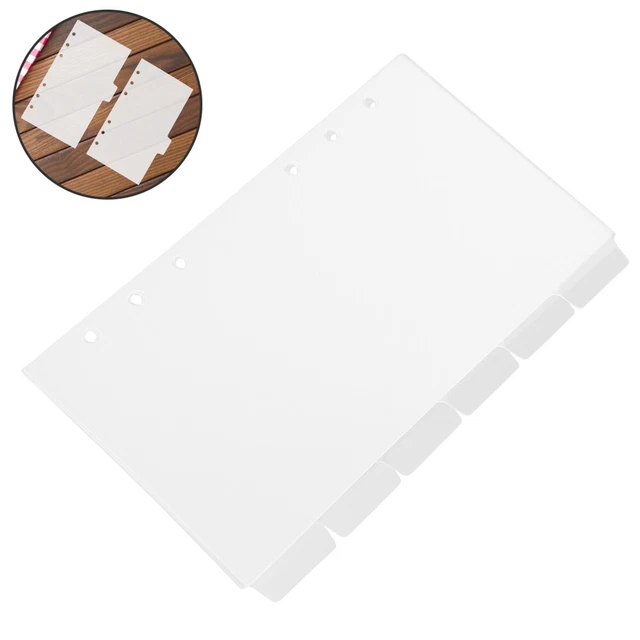 6 SHEETS CLEAR Binder Index Dividers Punched Notebook Tab Simple £7.59 ...