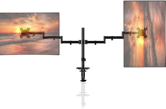DUAL MONITOR STAND for 13-32Inch Screen,Extra Long Monitor Arm Desk ...