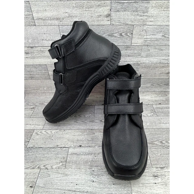 ORTHOFEET 581 MEN Sz 8.5 2E Black Leather Hook and Loop Ankle Boots ...