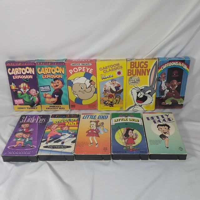 VINTAGE CARTOON VHS Bundle: Little Lulu, Betty Boop & Popeye, Etc ...
