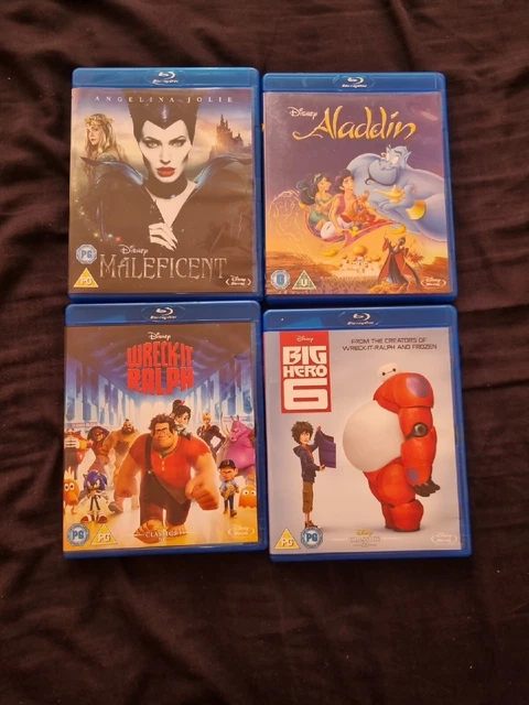 ALADDIN, MALEFICENT, WRECK it Ralph & Big Hero 6 - Disney Blu Ray ...