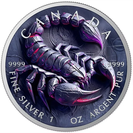 2025 MAPLE LEAF 1 oz silver coin- Stone Zodiac - Scorpio $210.00 - PicClick AU