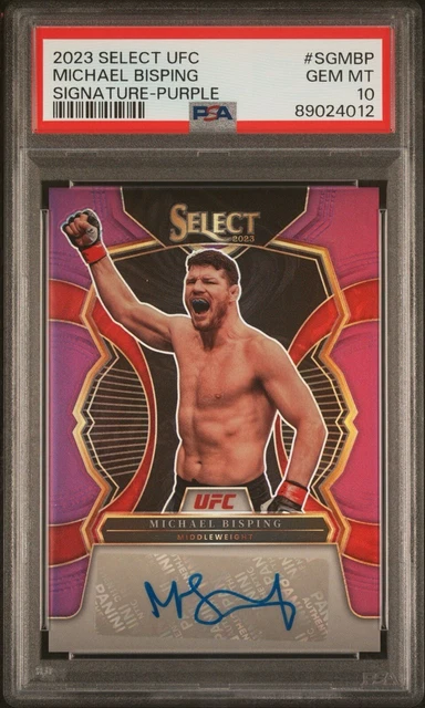 2023 PANINI SELECT UFC Michael Bisping Signatures Auto Violet Prizm ...