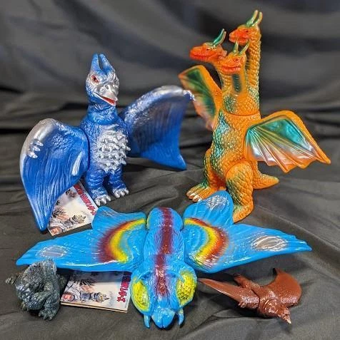 GODZILLA SOFT VINYL figure lot set 5 Mothra King Ghidorah Rodan ...
